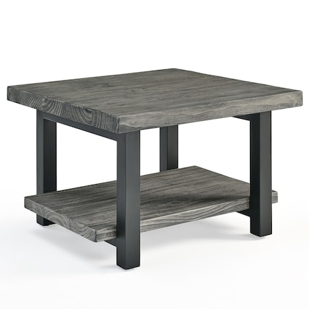 Alaterre Furniture Pomona 27" Metal and Wood Square Coffee Table, Slate Gray AMBA13SG | Zoro